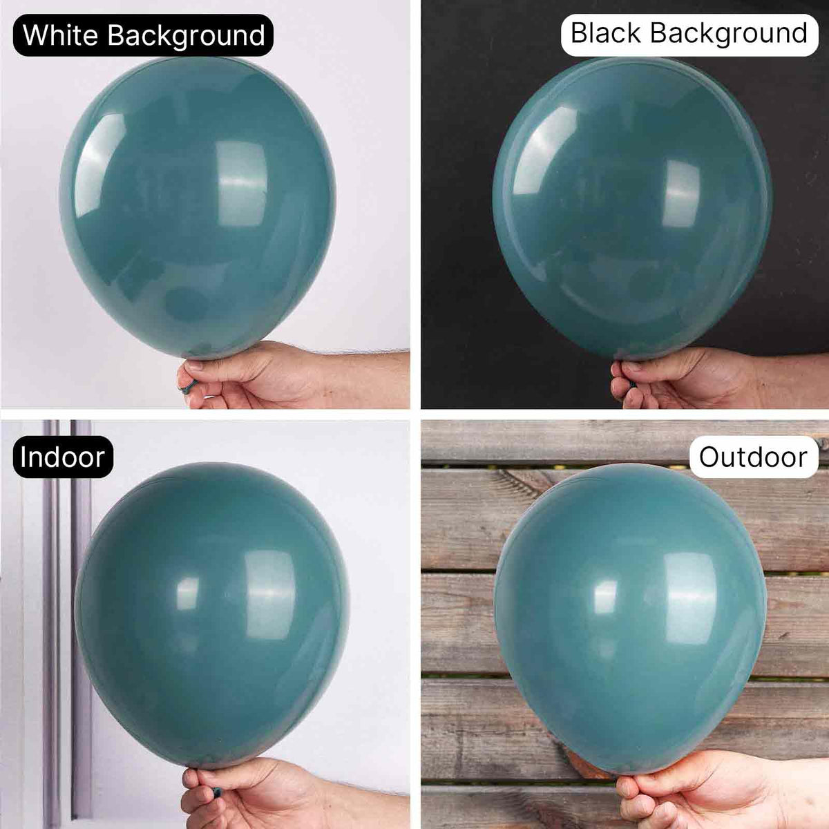 PartyWoo Slate Blue Balloons 50 pcs 12 Inch Dusty Blue Green Balloons