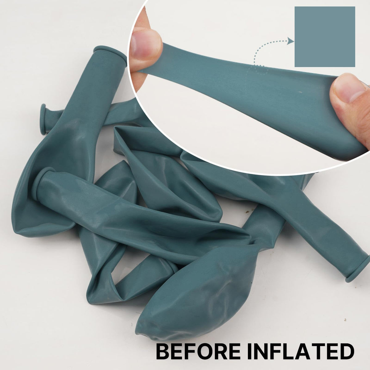 PartyWoo Dusty Blue Balloons 100 pcs 12 inch Light Blue Aqua Balloons