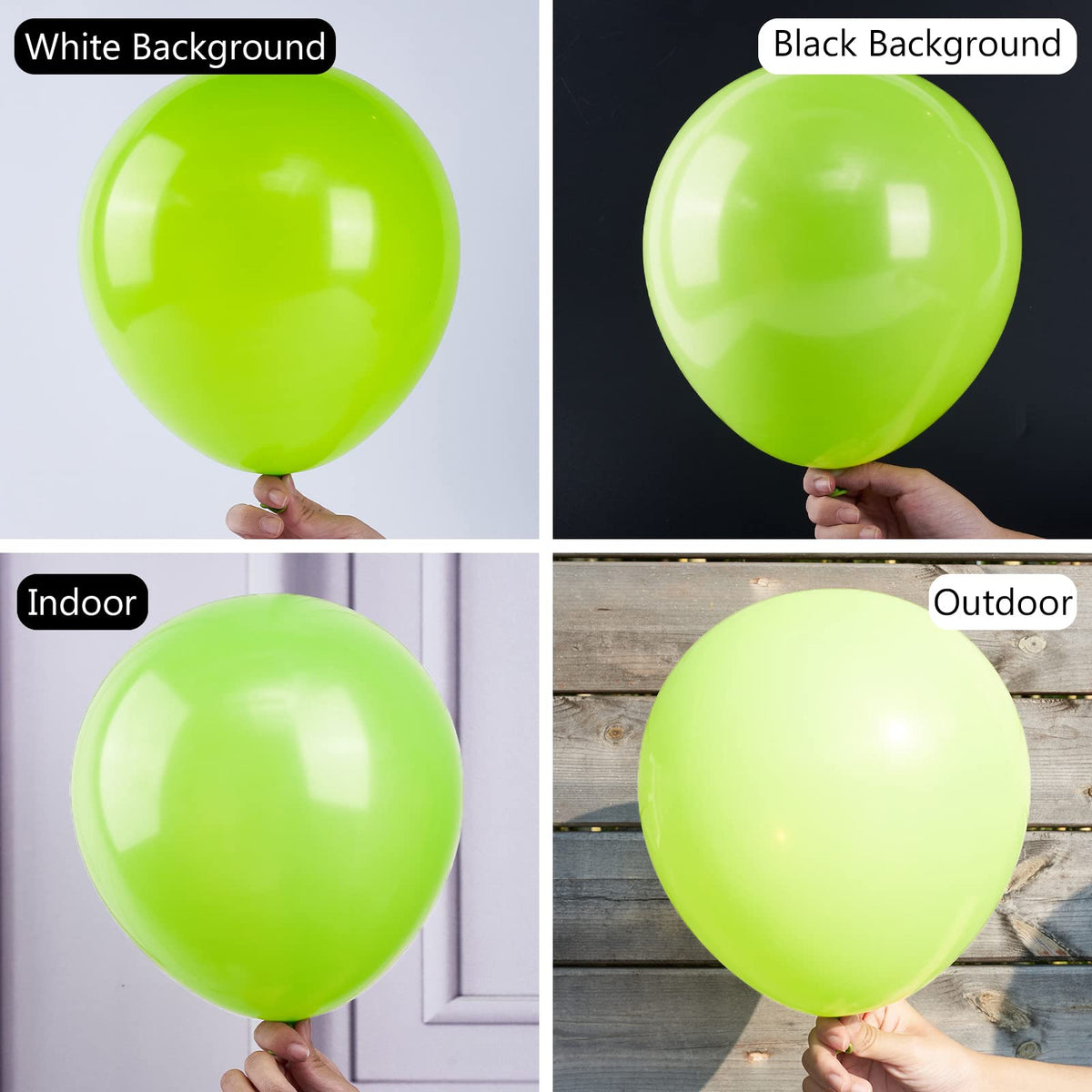 PartyWoo Lime Green Balloons, 140 pcs Lime Balloons Different Sizes Pa