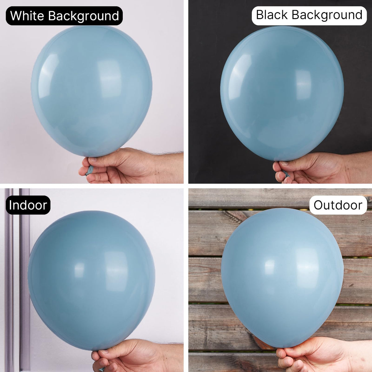 PartyWoo Dusty Blue Balloons 142 pcs Different Sizes of 18 12 10 5 Inc