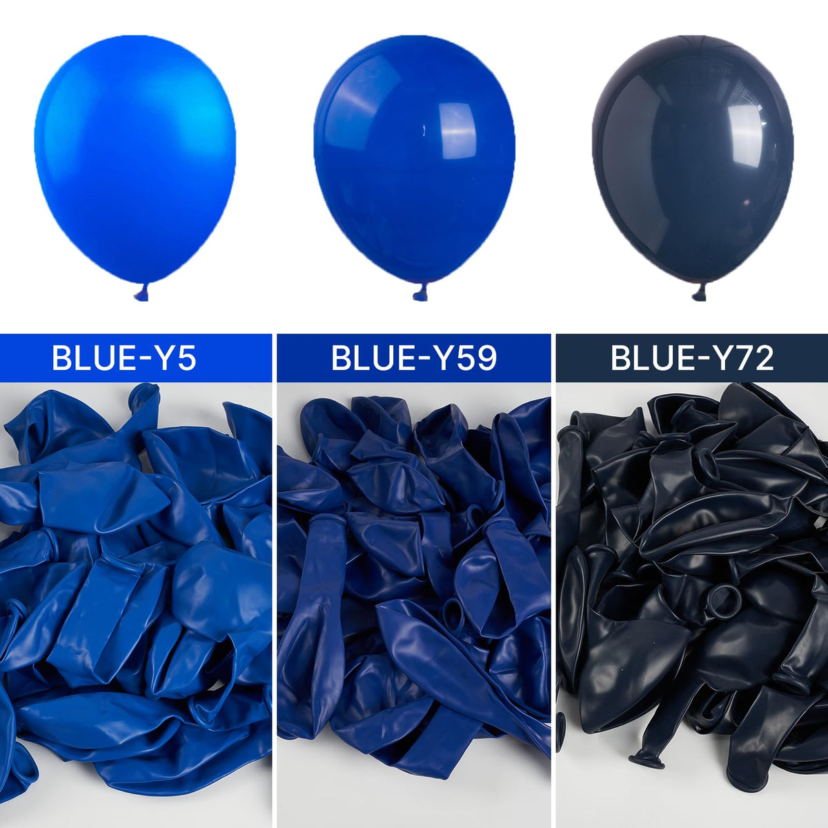 PartyWoo Royal Blue Balloons 155 pcs Blue Balloons Different Sizes Pac