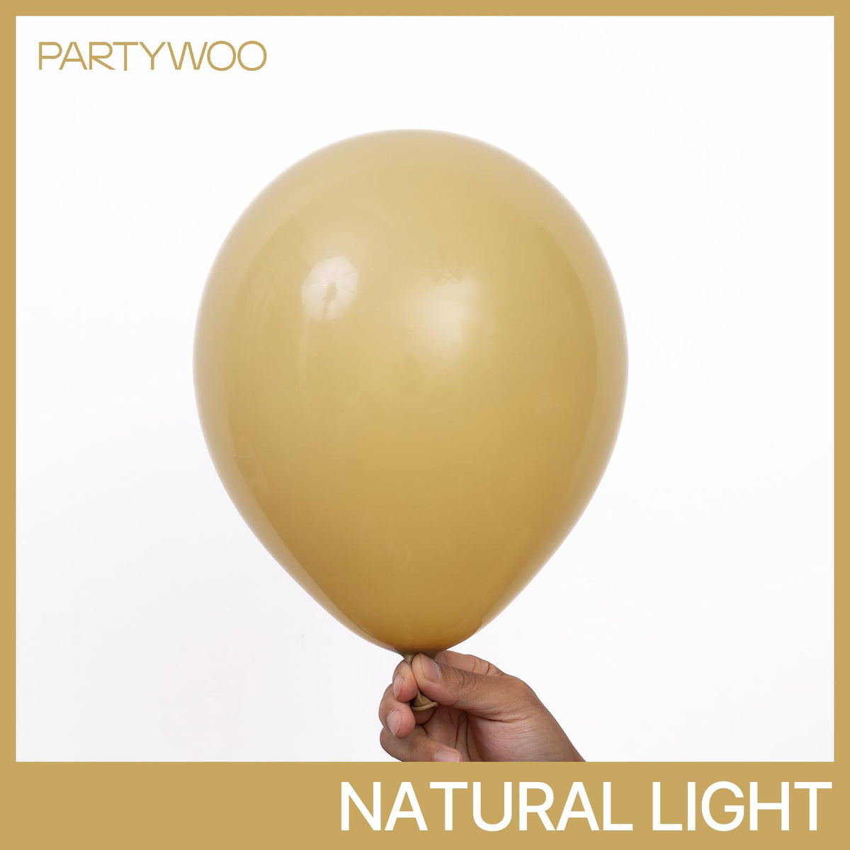 PartyWoo Tan Balloons 50pcs 12 Inch Light Brown Neutral Boho Coffee La