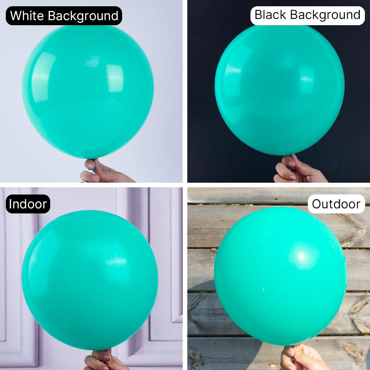 PartyWoo Teal Blue Balloons 123 pcs Turquoise Balloons Different Sizes